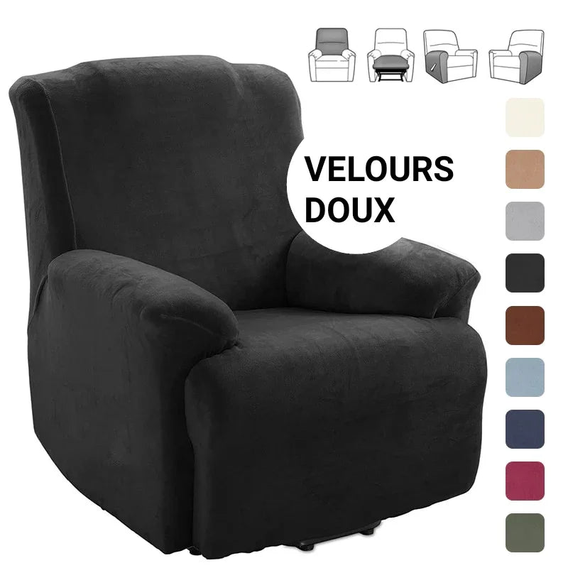 Housse de fauteuil relax inclinable en velours manuel ou électrique un ...